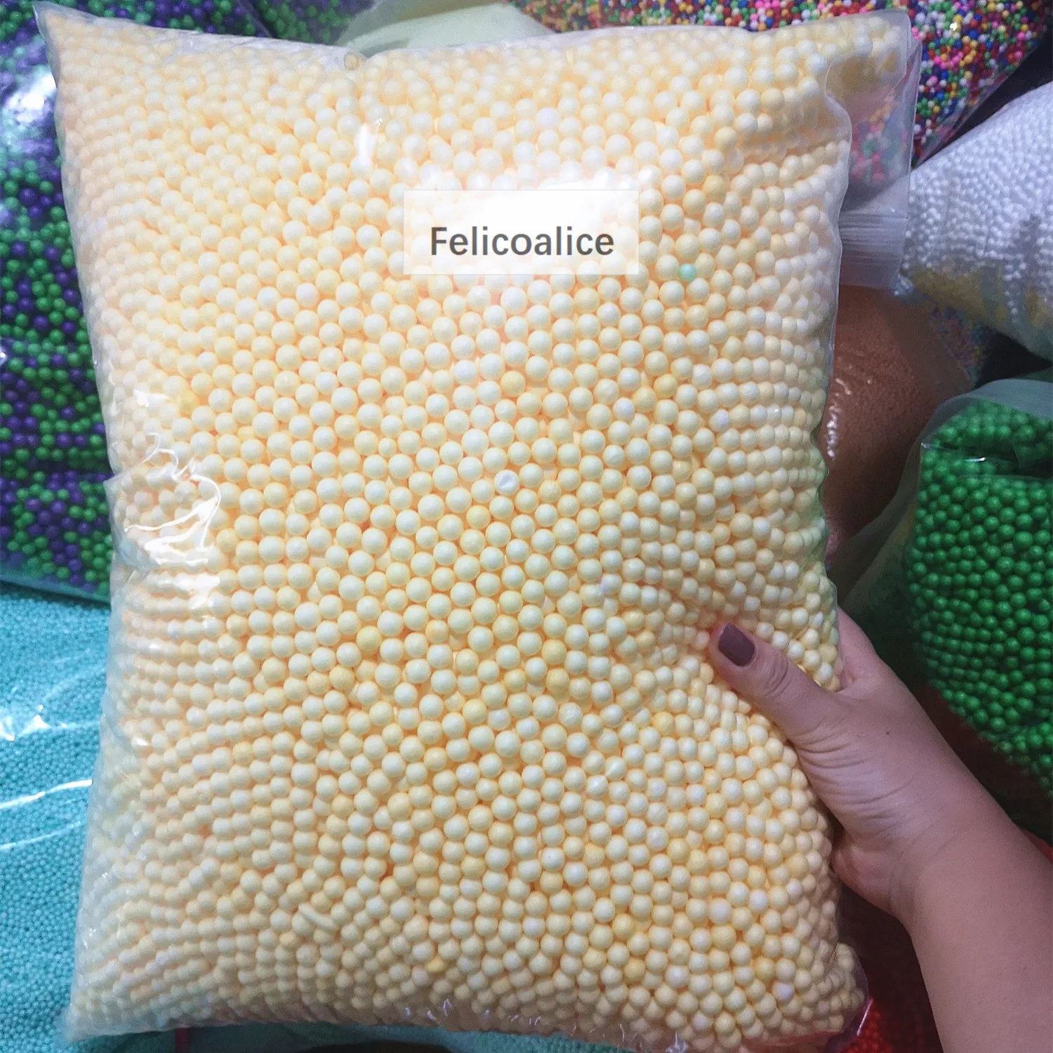 Multi 7-9mm 500g-Perles en polystyrène marron sans saignement, Pour Mini boules de mousse ...