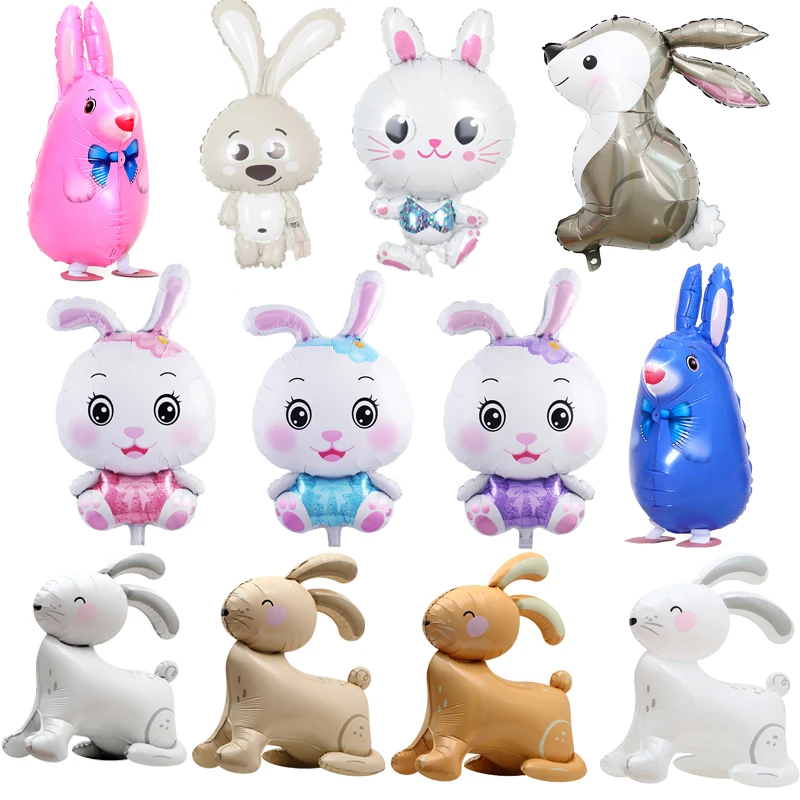 Rabbit-Theme-Foil-Balloon-Cartoon-Animal-Long-Ears-Bunny-Helium-Ballon ...