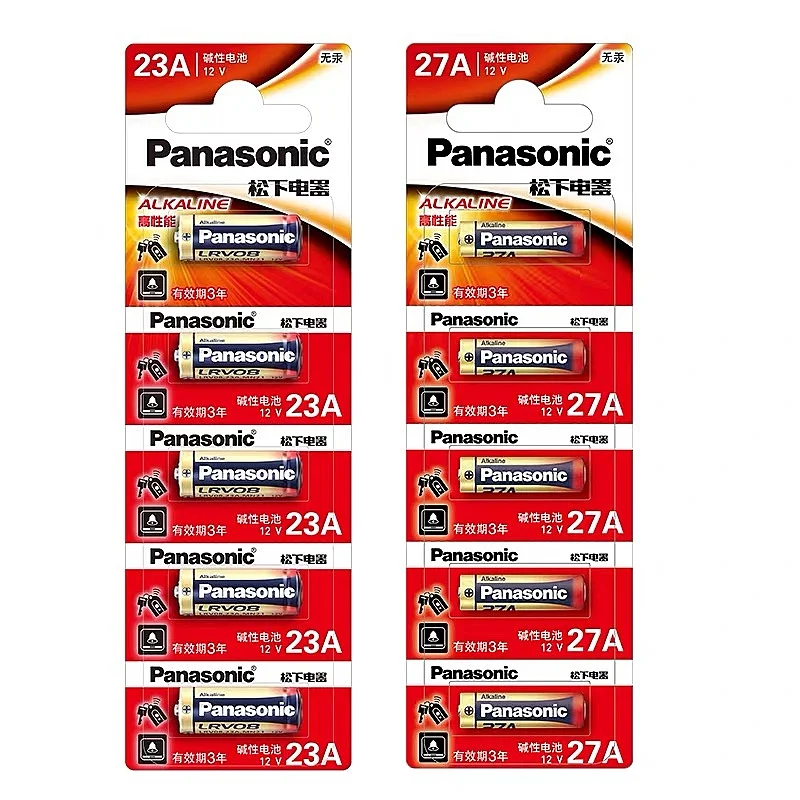파나소닉 5PCS 27A /23A 12V 23GA A23S/A27 알카라인 배터리 초인종 원격 제어 전기 장난감 ...