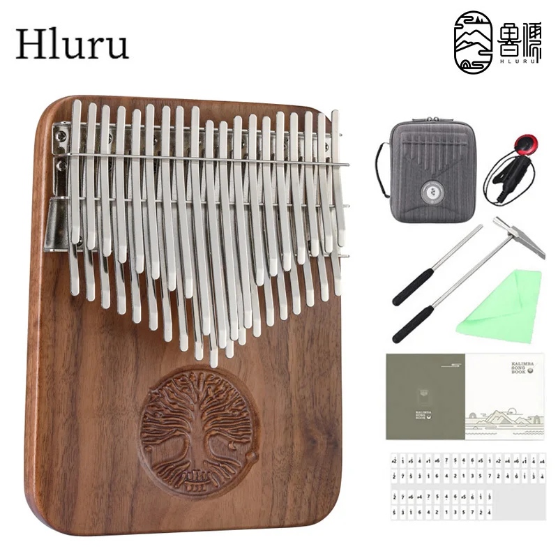 Hluru-Professional-Kalimba-34-38-Keys-Thumb-Piano-Full-Solid-Wood-Black ...