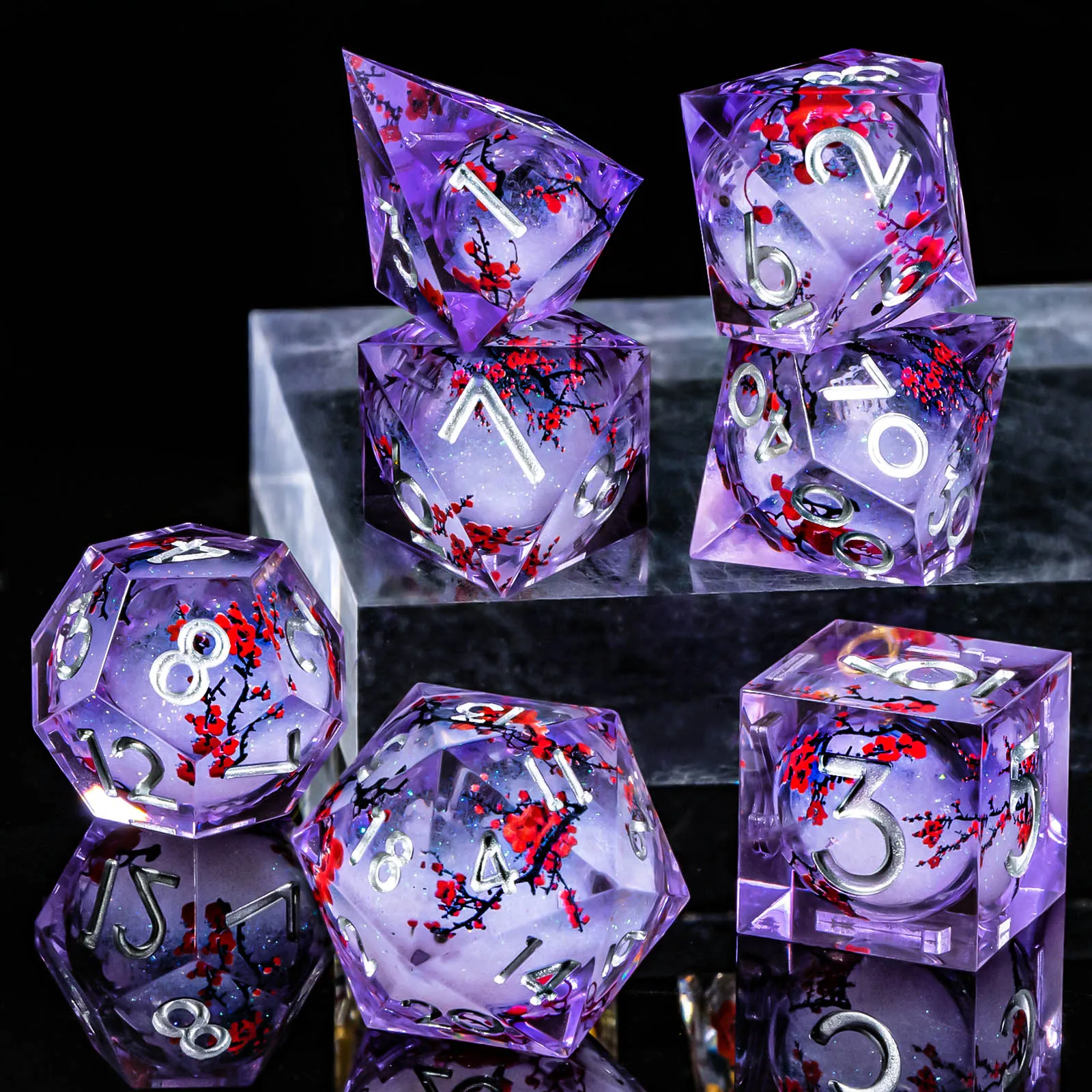 DND Liquid Core Dice Set D&D, Sharp Edge Resin Dungeon and Dragon Dice ...