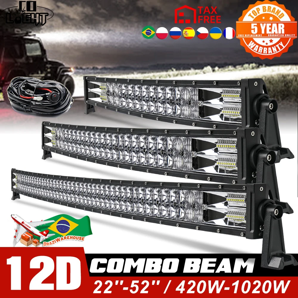 CO-LIGHT-2-Rows-12D-Super-Bright-4x4-Led-Light-Bar-Offroad-Spot-Flood ...