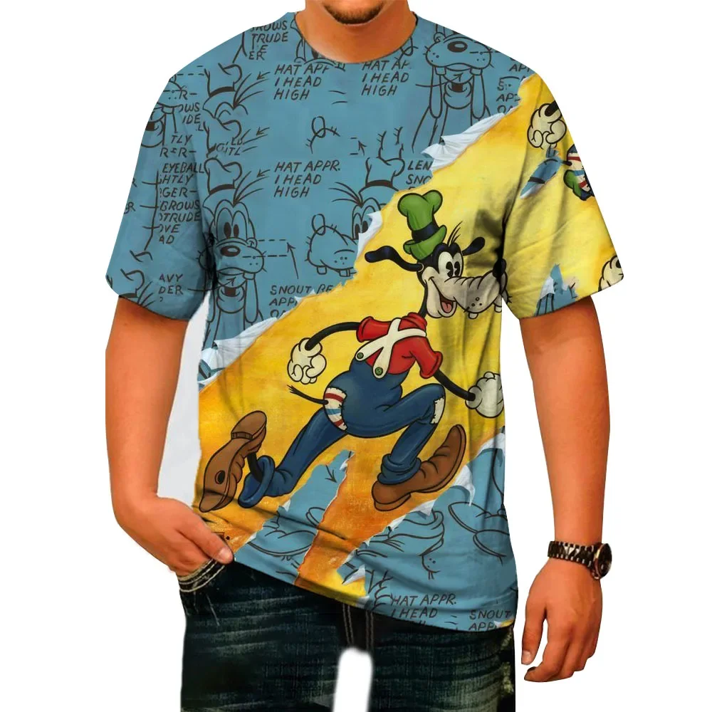 Disney-Goofy-Cartoon-Print-T-shirts-Men-Clothing-Summer-Fashion-Casual ...