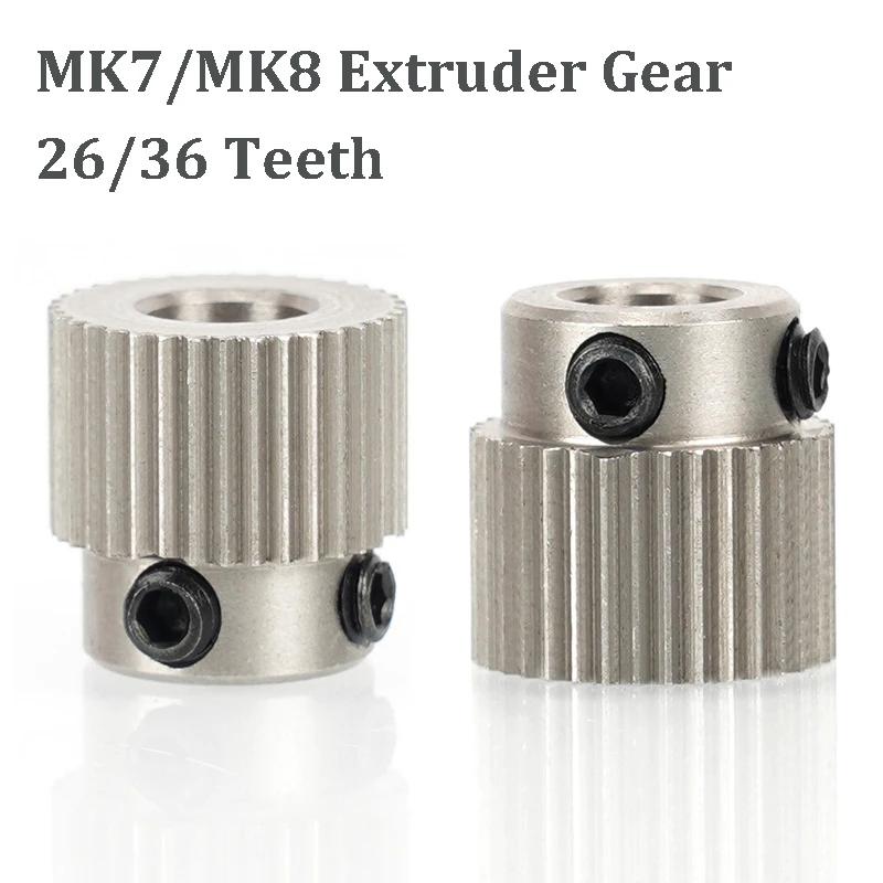2pcs-26-36-Teeth-Bore-5mm-MK7-MK8-Extruder-Feeder-Driver-Gear-Extrusion ...