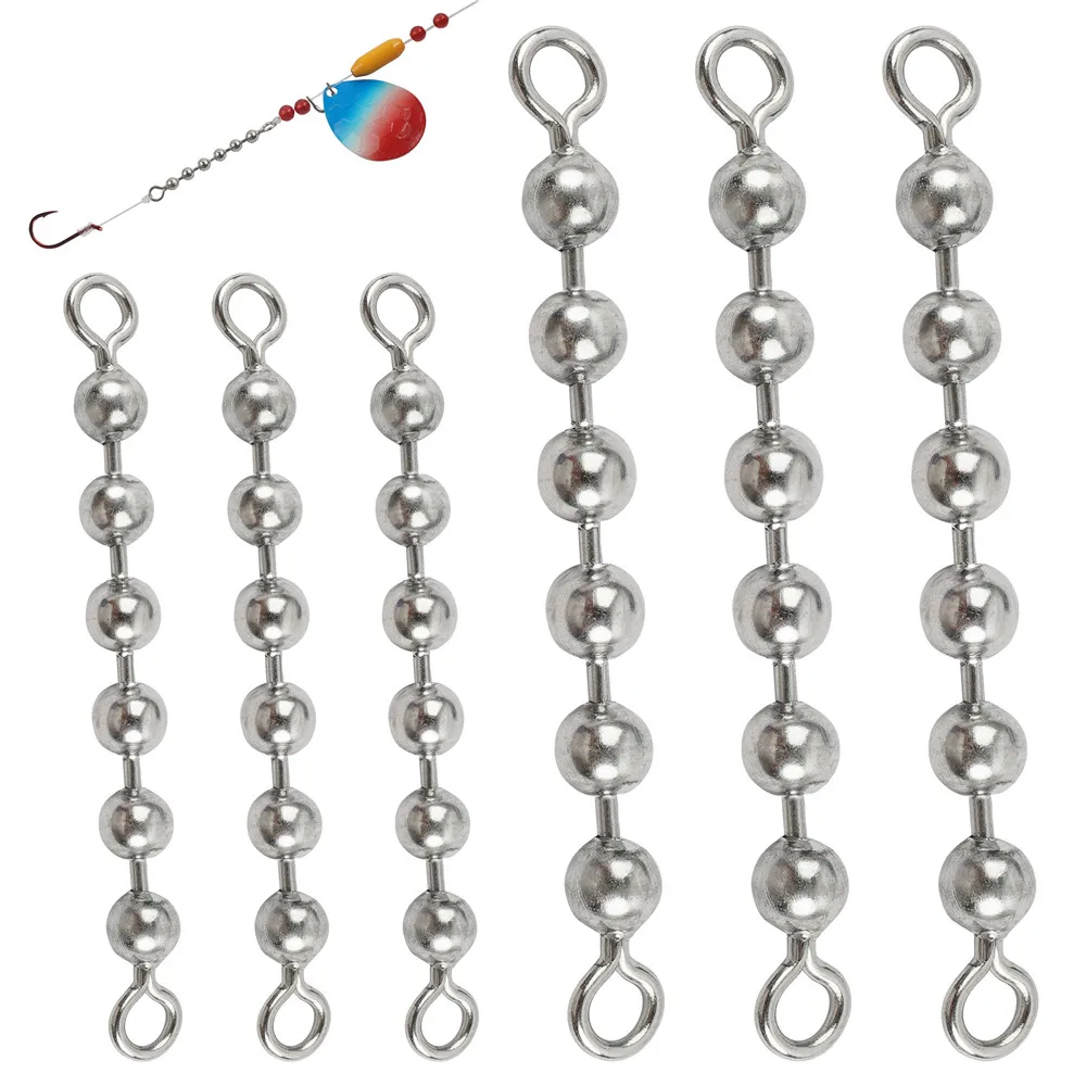 20Pcs Fishing Beads Chain Swivels Catfishing Rig Tackle Stainless Steel ...