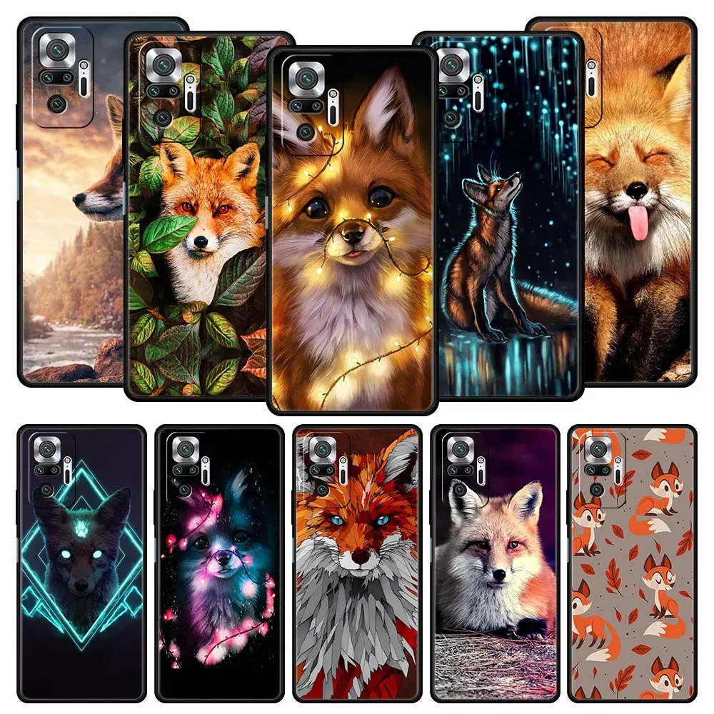 Cute Cartoon Animal Fox Phone Case For Xiaomi Redmi Note 11 10 9 Pro 5G ...