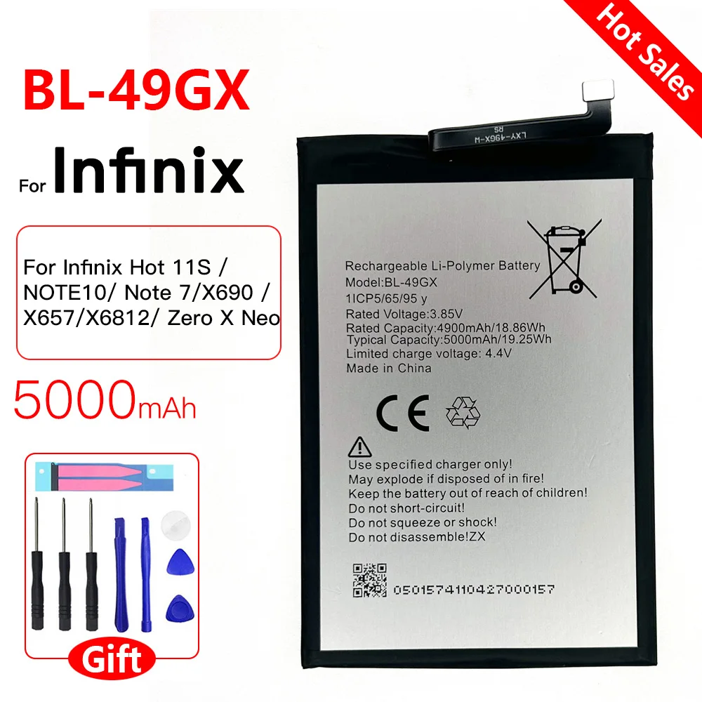 Genuine BL-49GX Battery For Infinix Hot 11S / NOTE 10 / Note 7/ X690 ...