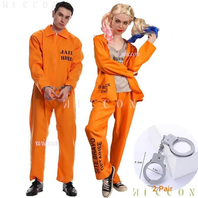 Halloween Halloween Funny Unisex Jail Costumes Uniforms Men Women ...