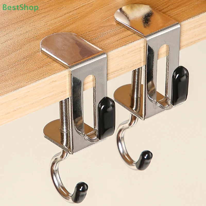 ♥♥♥Stainless Steel Double-hook Backpack Hanger,Detachable Hooks On The ...
