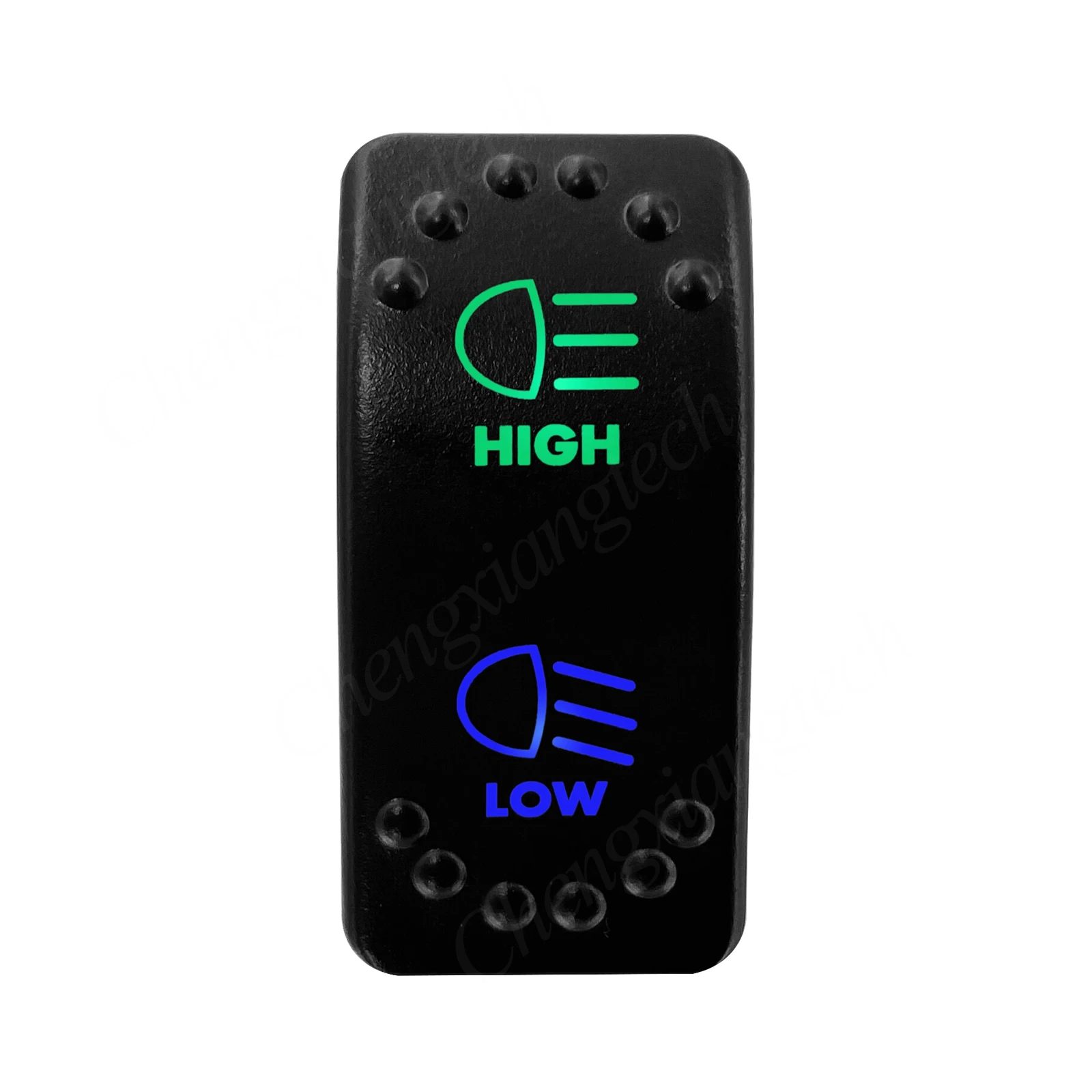 12v 24v Rocker Switch High Low Green / Blue Led On Off On Car Atv Boat ...