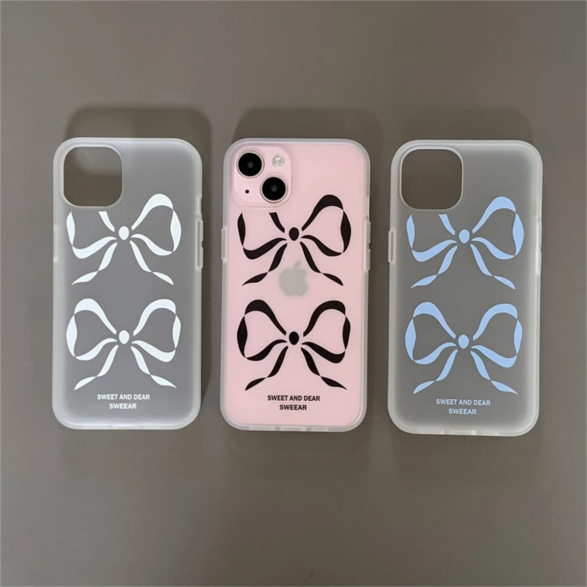 Y2K-Cute-Pink-Bow-Matte-Transparent-Phone-Case-For-iPhone-15-14-13-12 ...