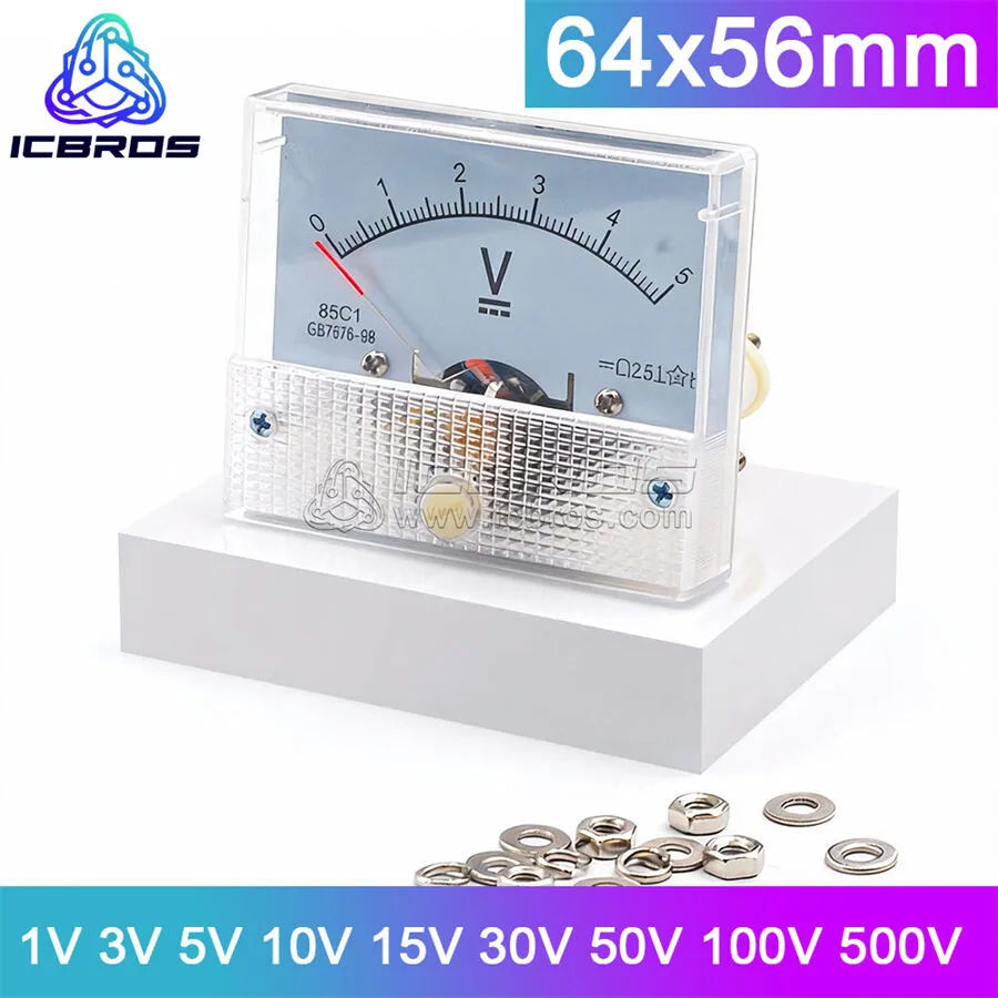 85C1 Pointer Type DC Voltmeter 1V 3V 5V 10V 15V 20V 30V 50V 75V 100V ...
