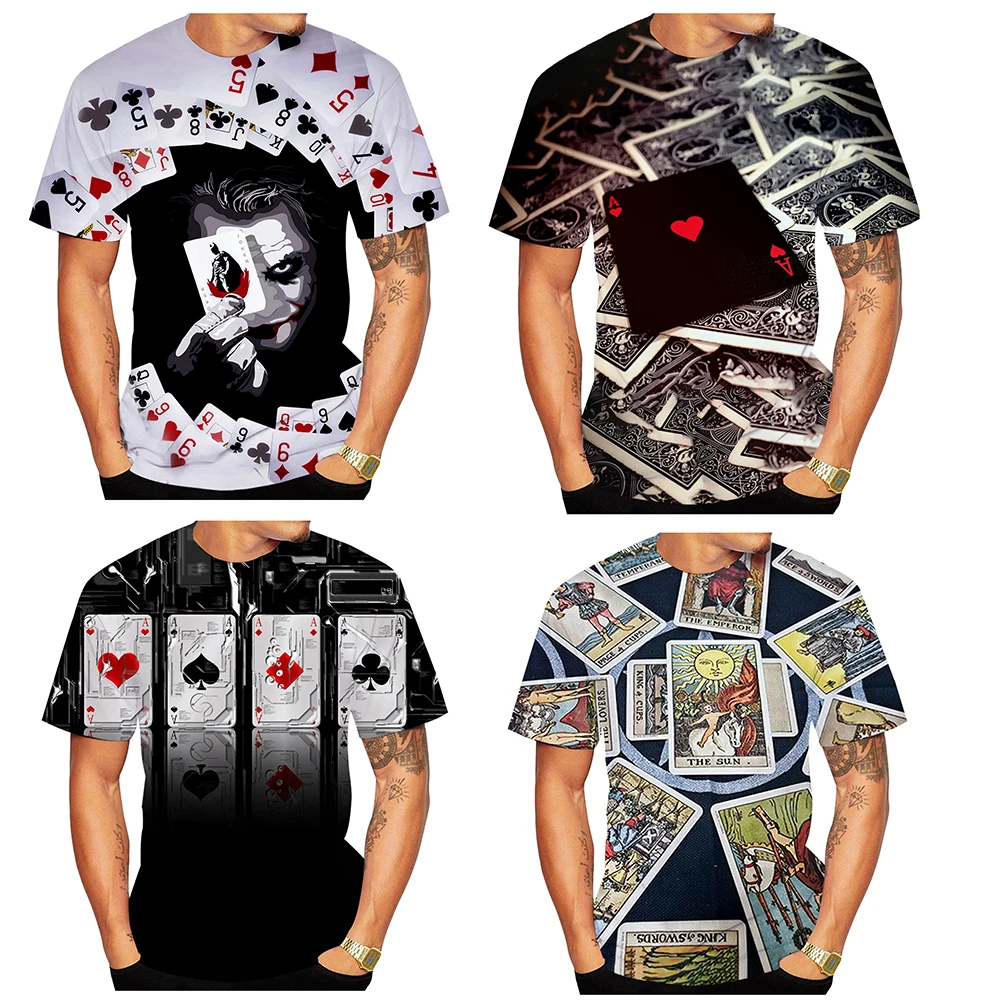Summer fashion trend personalized style 3D printed poker print pattern ...