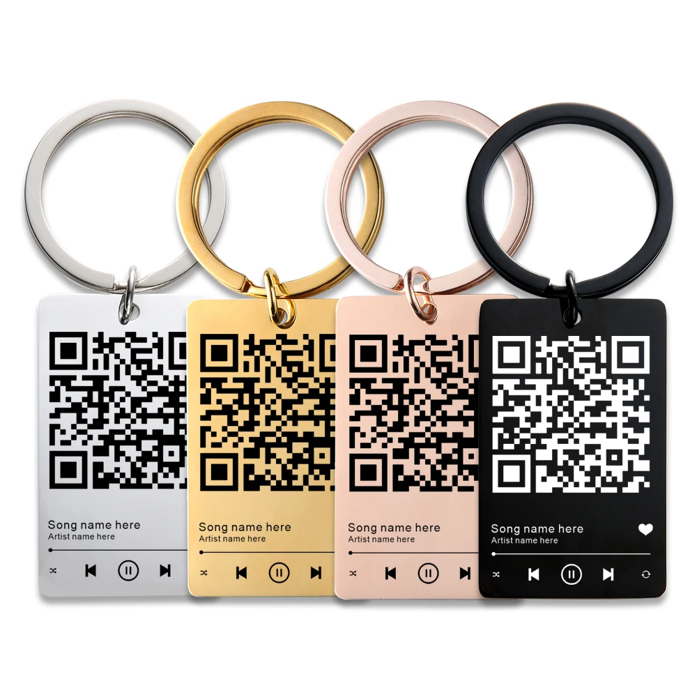 Custom-QR-Code-Keychain-Song-Plaque-QR-Scan-and-Play-Keyring-Gifts-for ...