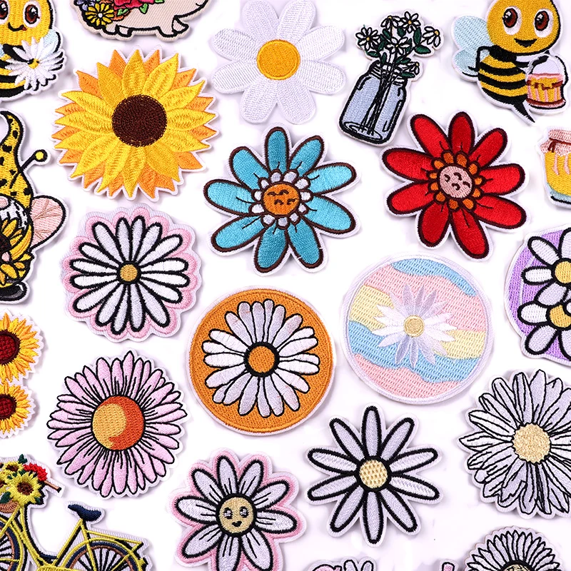 Daisy-SunFlower-Flowers-Patch-DIY-Jackets-Jeans-Hat-Bag-Sew-Embroidered ...