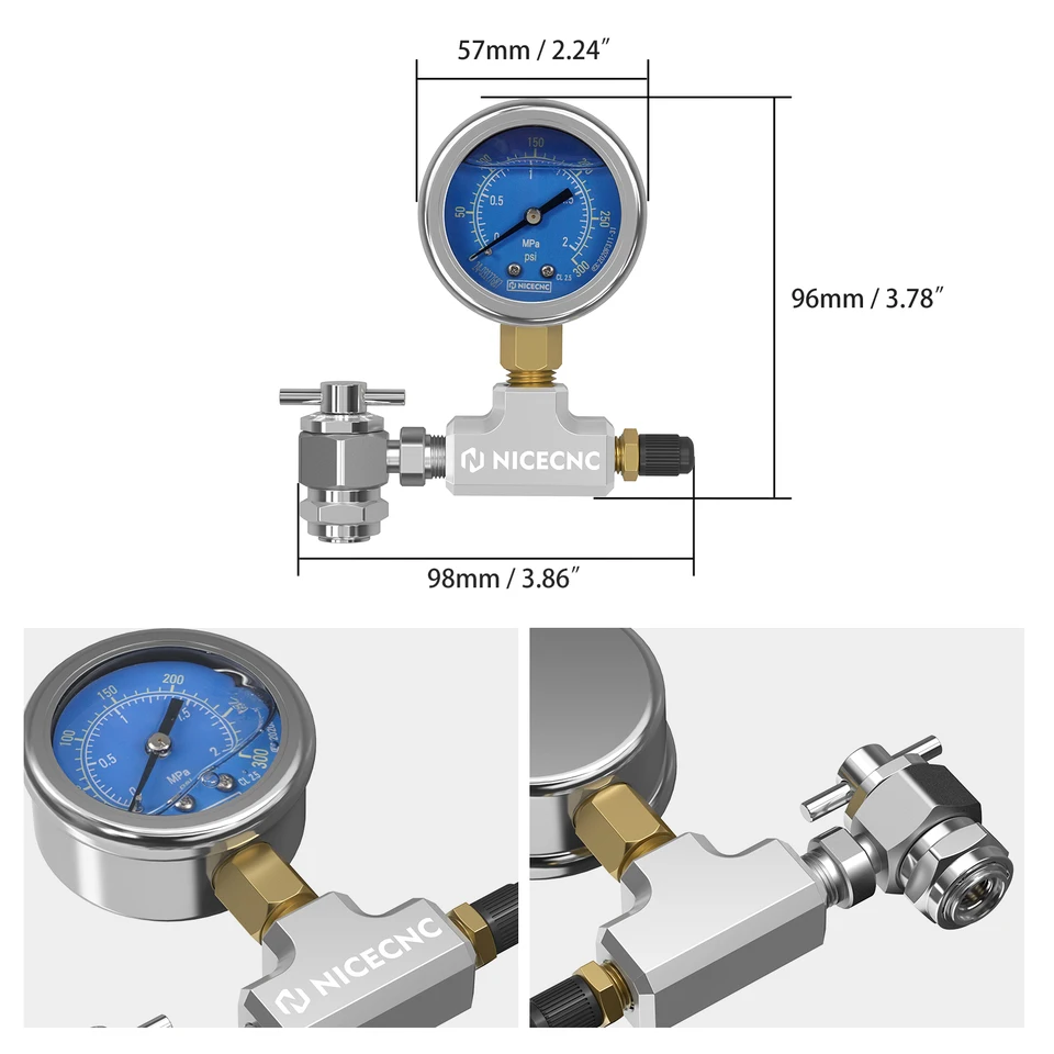 No Loss Air Chuck LTIENBST 700PSI Nitrogen Regulator Kit Chuck Shock ...