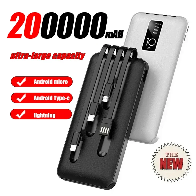 200000mAH-Power-Bank-Super-Fast-Charge-Come-4-Wires-Large-Capacity ...