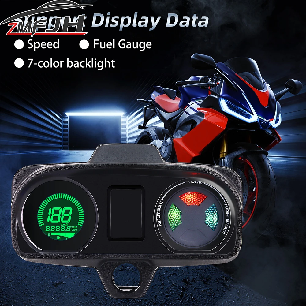 12V-Motorcycle-Digital-Speedometer-Mileage-Speed-Meter-Fuel-Gauge-KM-H ...