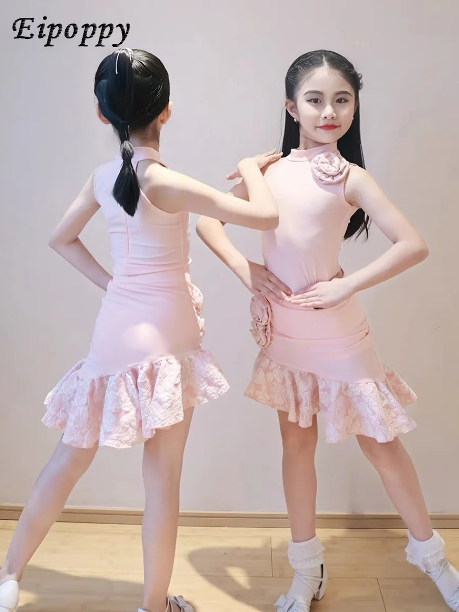 Latin-Dance-Clothes-Girls-Sleeveless-Dress-Swing-Exercise-Clothing ...