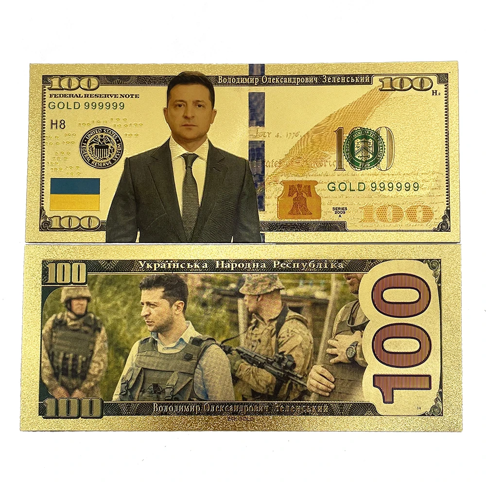 Retail Zelensky Golden Card Ukrainian President Souvenir Gold Plastic ...