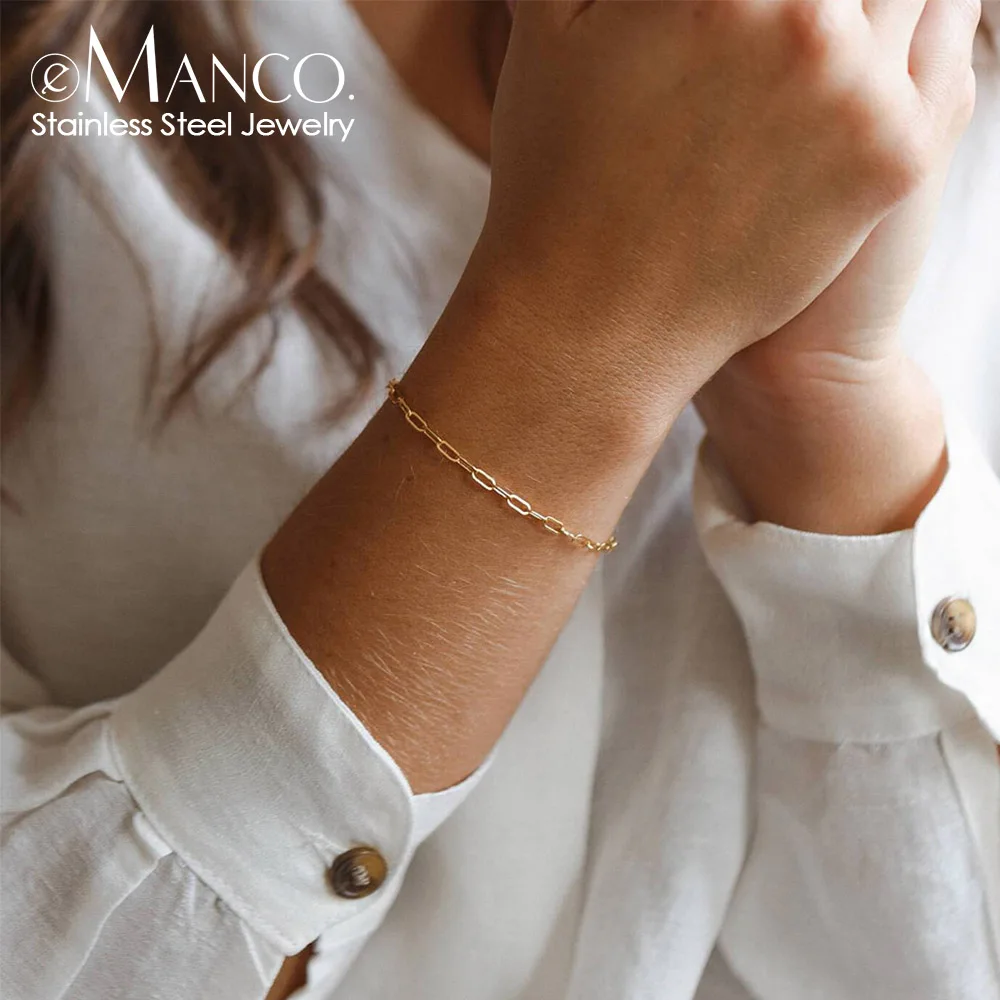 eManco-Not-Dark-316-Stainless-Steel-Bracelet-for-Women-Minimalist-Chain ...