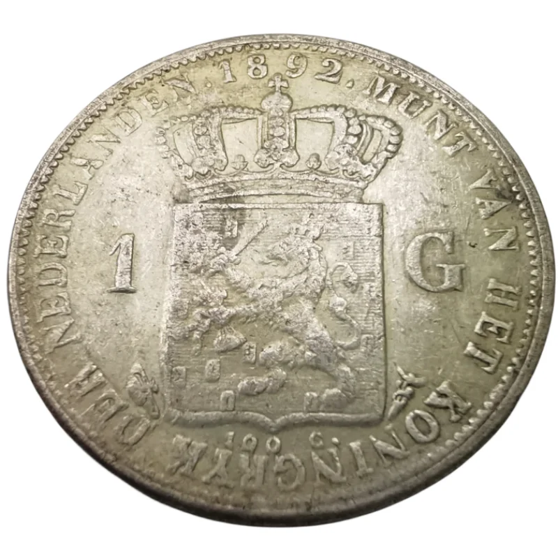 NETHERLANDS-1-GULDEN-COIN-Silver-Plated-Copy-1892-and-1896-two-dates-to ...
