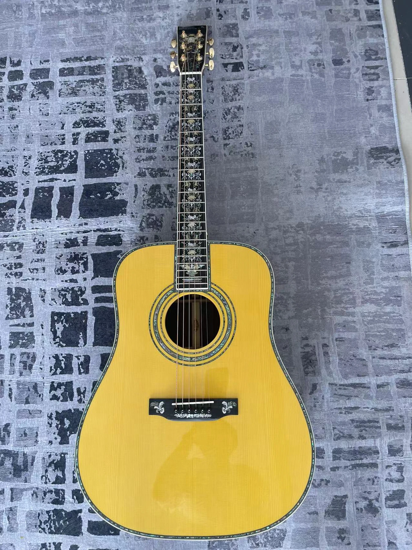 Martin-style-full-single-shell-inlay-travel-guitar-rose-wood ...