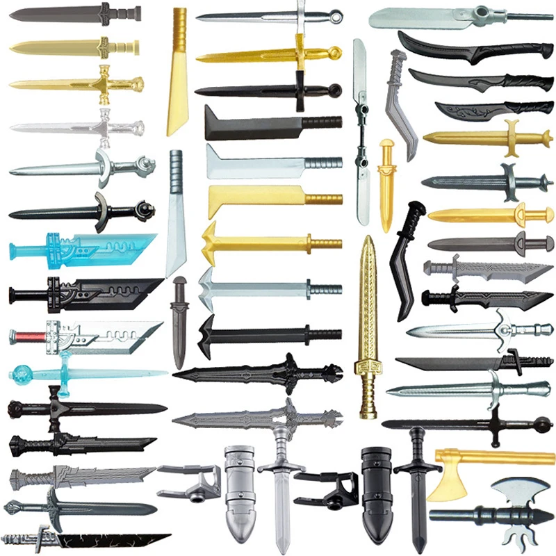 Blocks Medieval Accessories | Mini Figures Weapons Sword | Weapons ...