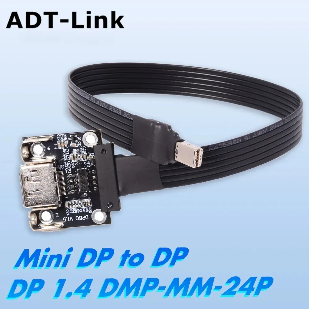 ADT-Link Mini Displayport V1.4/1.2 Flat Ribbon Adapter Cable Shielded ...