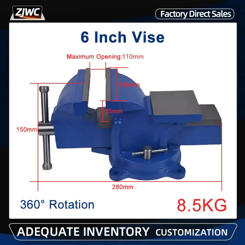 1pc Heavy Duty Bench Vise Household Vise Bench 6 Inch 8.5KG Small Bench ...