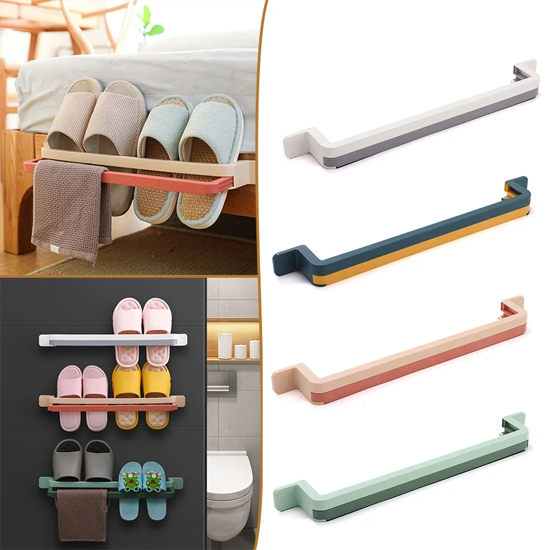 Slippers-Rack-Self-Adhesive-Punch-free-Wall-mounted-Bedroom-Bathroom ...
