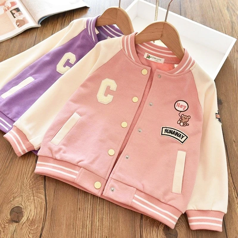 2024-New-Fashion-Girls-Baseball-Jacket-Spring-Autumn-Cute-Uniform-Coat ...