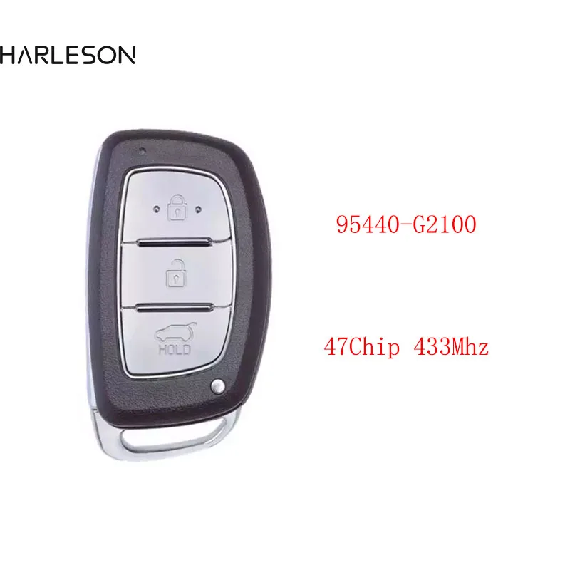 호환 가능한 스마트 리모트 자동차 열쇠 고리 3 버튼 433.92MHz FSK ID47 칩, 현대 아이오닉 2019 P/N ...