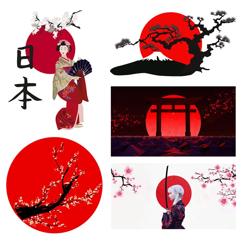 M450-Creative-Stickers-Japanese-Landscape-Stickers-Silhouette-Comic ...