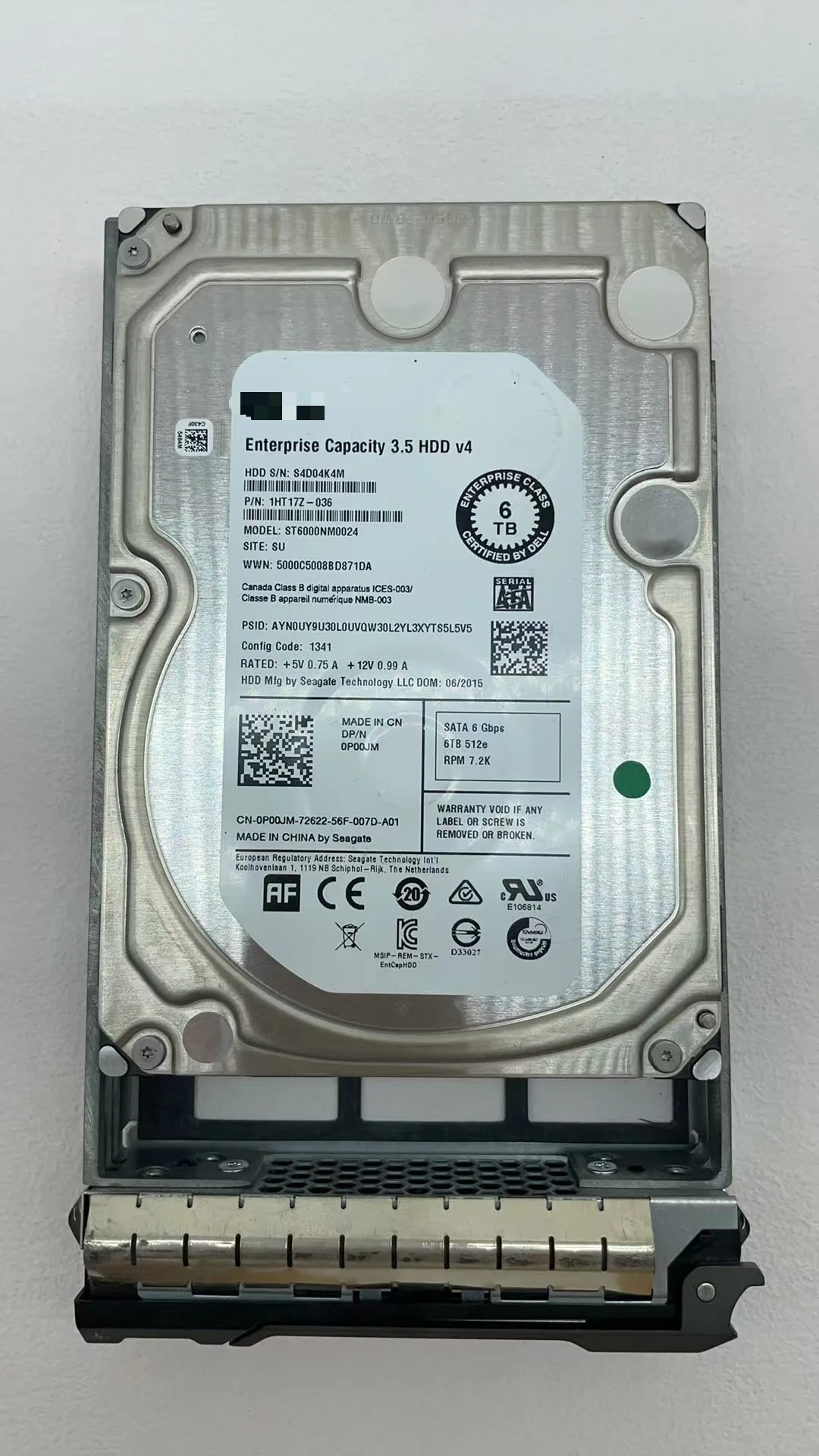 P00JM ST6000NM0024 6TB 7.2K 6G 3.5" SATA Hard Drive For R510 R610 R710 ...