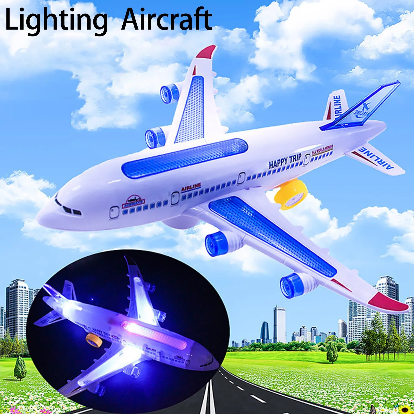 Children Airplane Toy Electric Plane Model With Flashing Light Sound ...