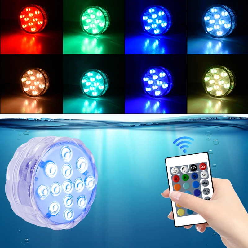 10leds-RGB-Led-Submersible-Light-Underwater-Night-Lamp-Battery-Outdoor ...