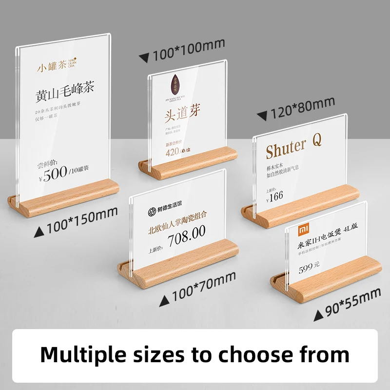 Promotional Price Display Board Acrylic price tag Desktop Standing Sign ...