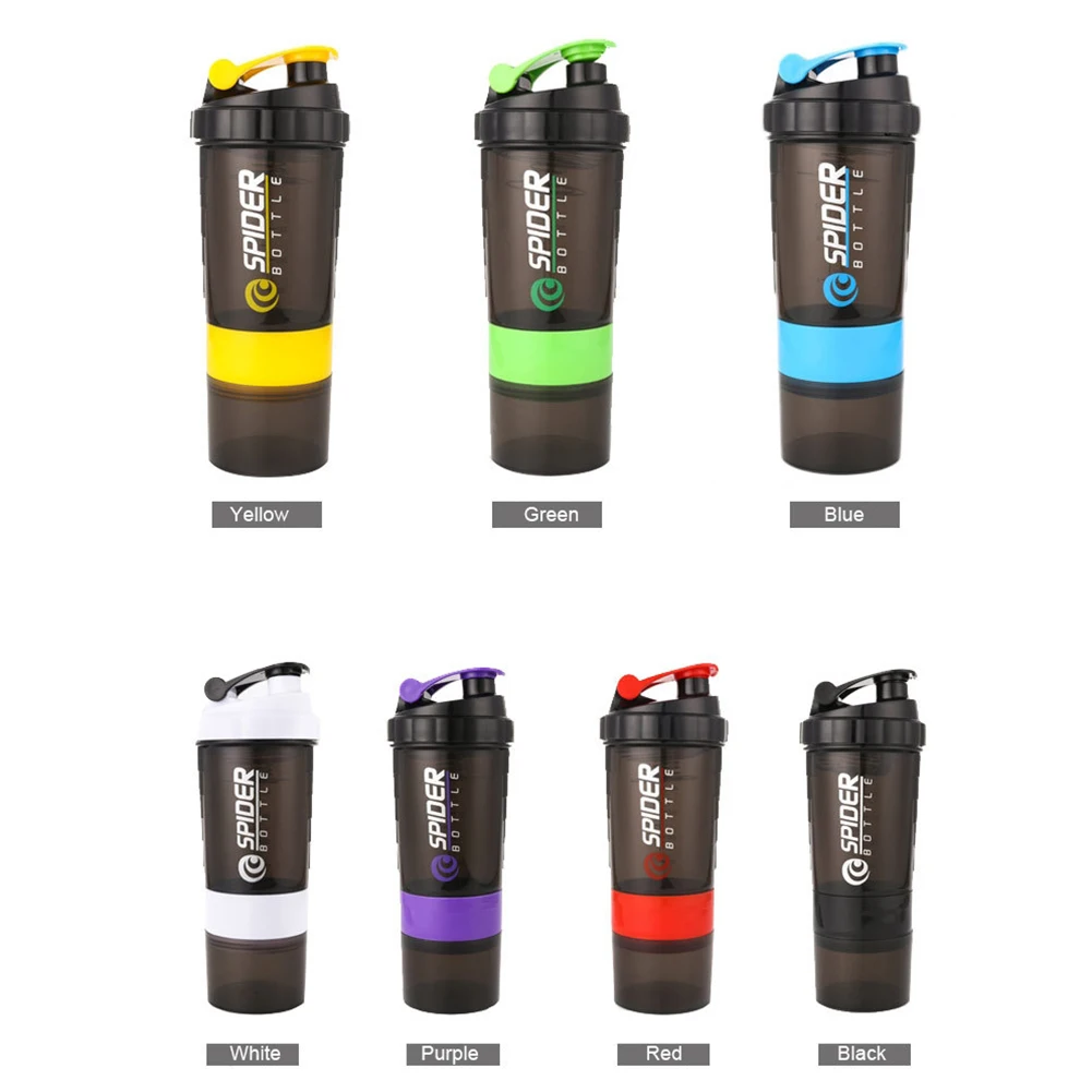 500ML-Shaker-Bottle-Leak-proof-Workout-Shake-Cup-With-Mixer-Gym-Sports ...