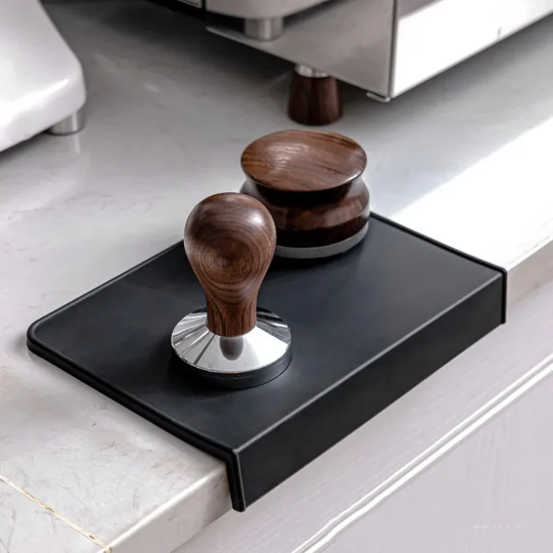 Silicone Coffee Tamper Mat Professional Anti-skid Black Coffee Press ...