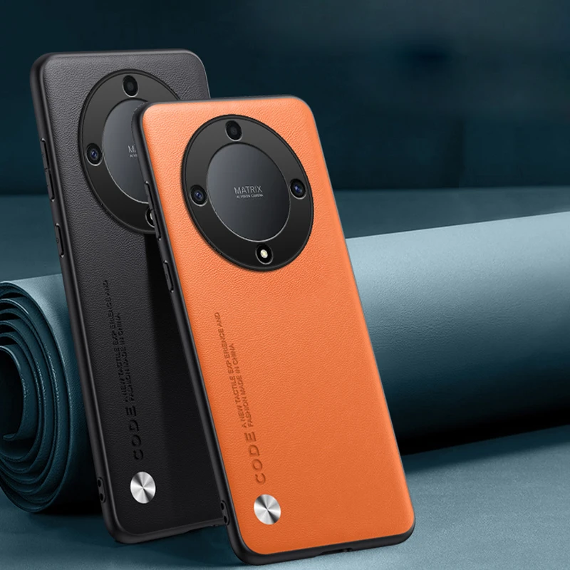 Honor X9a Case Premium PU Leather Shockproof Cover with Lens Protection ...