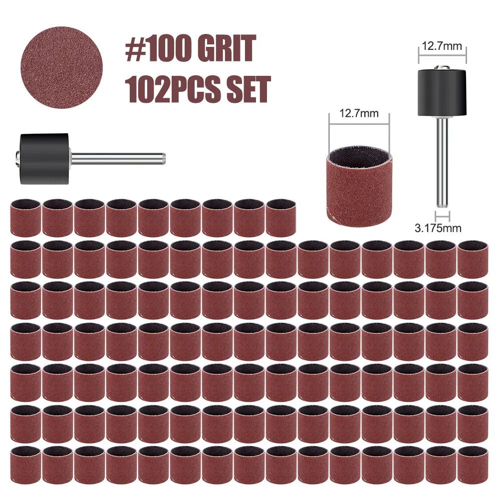 Dremel Sanding Mandrel TMAX 100-Piece 1/2" Sanding Drum Set - Grit 120 ...