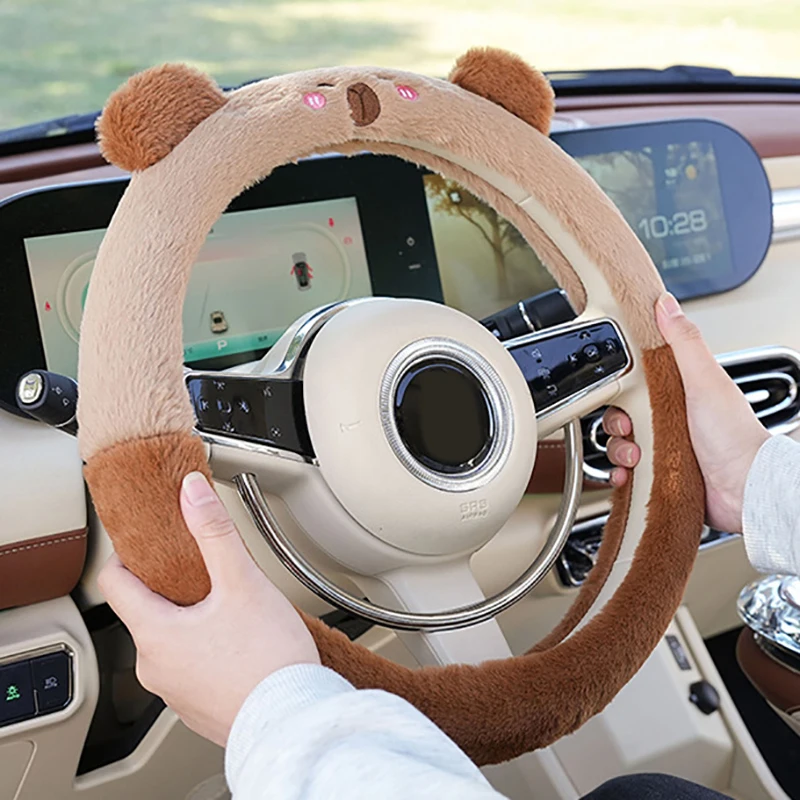 Capybara-Funda-de-felpa-para-volante-de-coche-accesorios-para-cintur-n ...