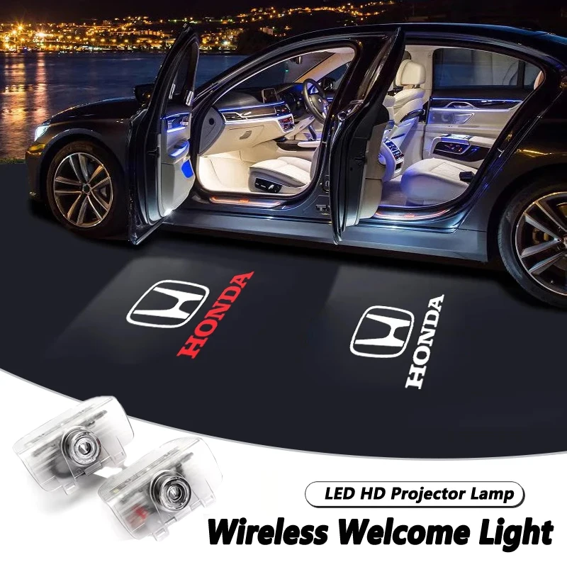 2Pcs Car Door Wireless Welcome Light LED HD Projector Lamp Decoration ...