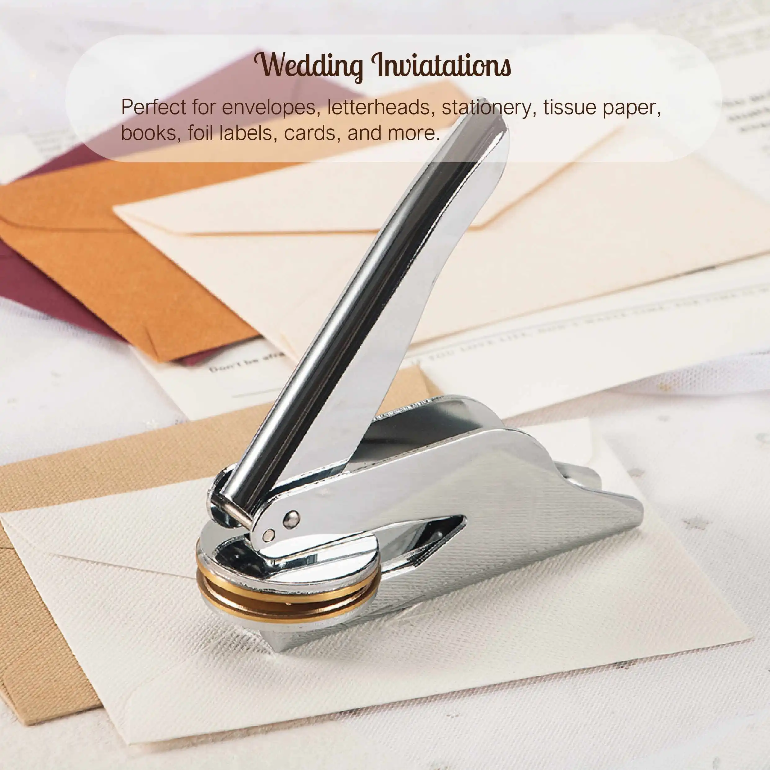 Book Embossed Stamp Logo Custom Wedding Invitation Customized Embosser ...