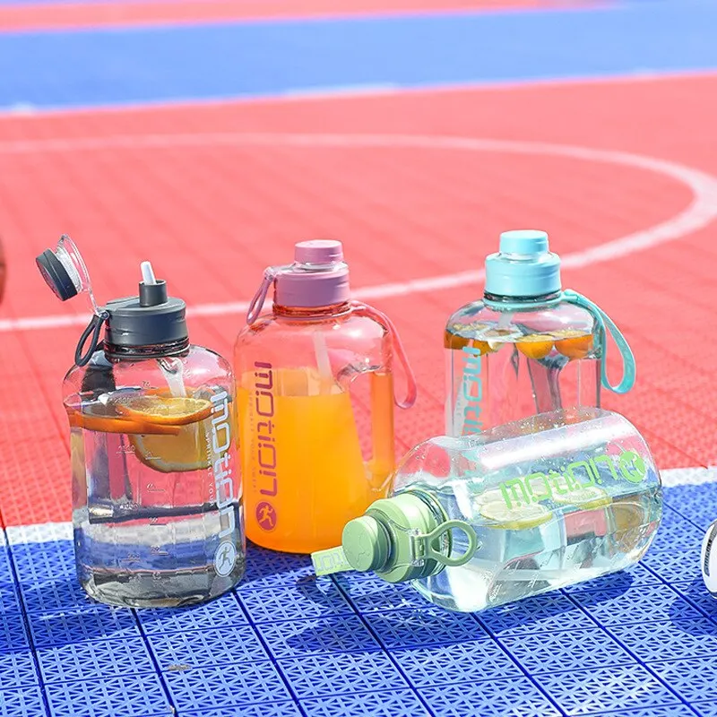 Sports-Water-Bottle-2-4L-Large-Capacity-Bottle-Outdoor-Fitness-Portable-Straw-Big-Plastic-Ton ...