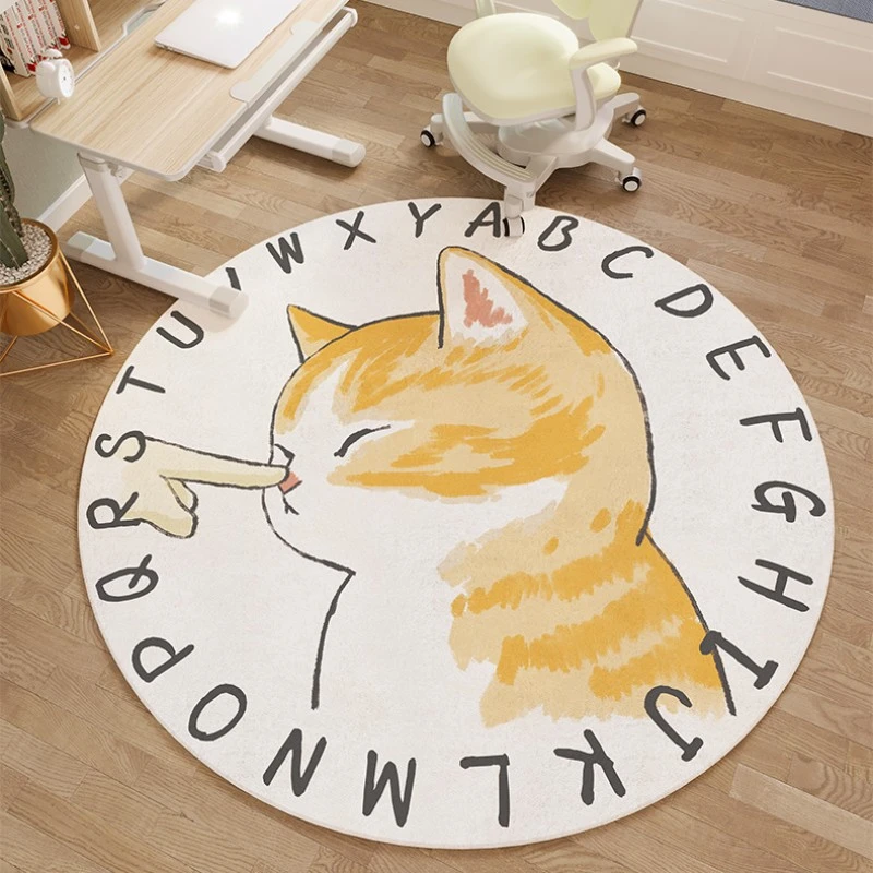 Cartoon Round Carpet Living | Soft Carpet Children Round | Fluffy Round ...