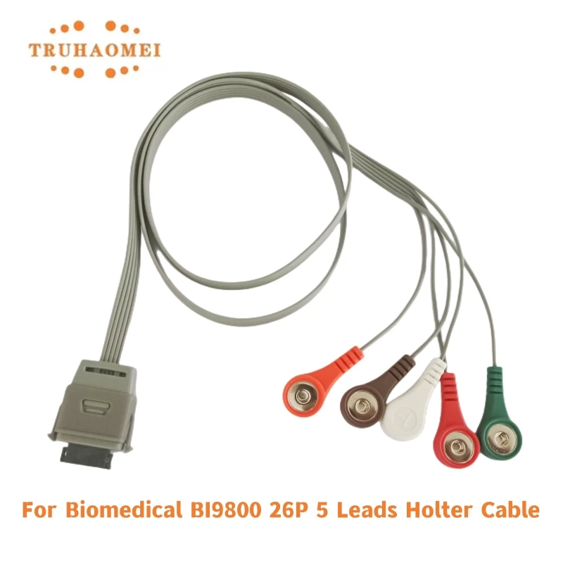 26 Pin Holter ECG Cable 5 Lead 7 Leads 12 Leadwires Snap 4.0 For ...