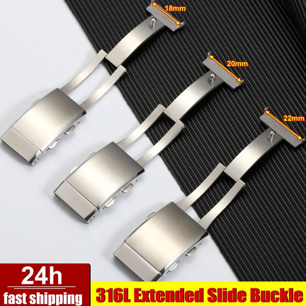 316L Solid Stainless Steel Watch Clasp Extendable Clasp Adjustable ...