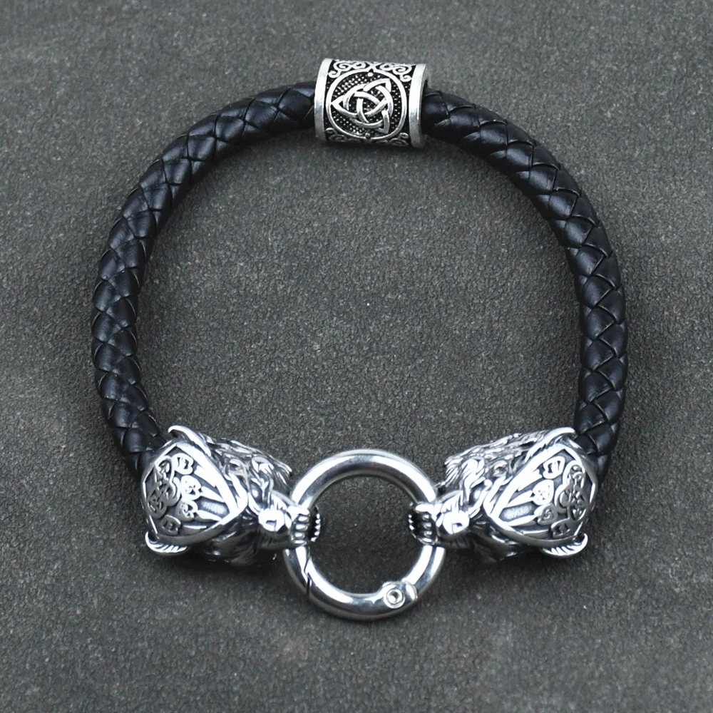 Tanio Viking Rune Valknut bransoletka z koralików męska stal nierdzewna ...